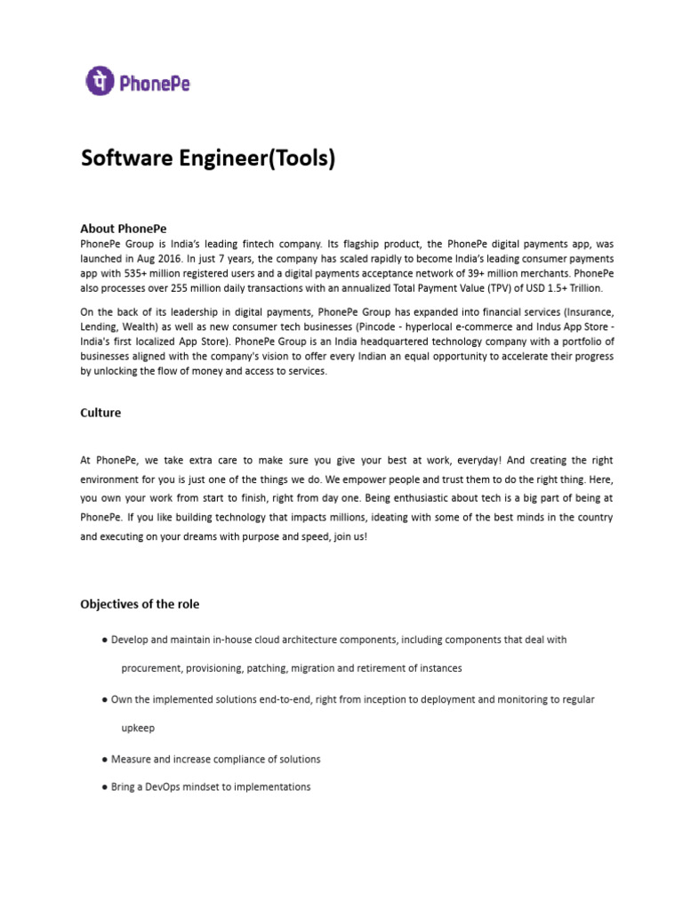 JD - Intern-Software Engineer (Tools) | PDF | Computing | Information Technology