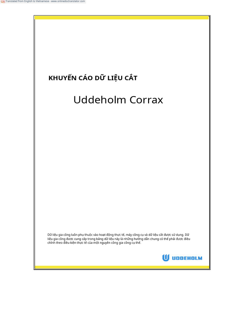 Cutting Data Corrax Eng (1) .En - VI | PDF