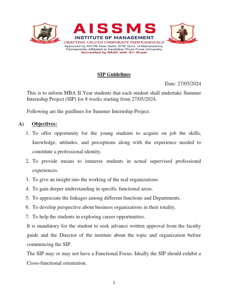 SIP Guidelines | PDF | Cognition