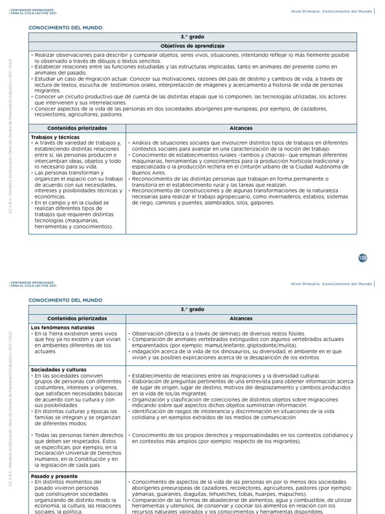 Contenidos Priorizados CDM3 | PDF | Sociedad | Conocimiento