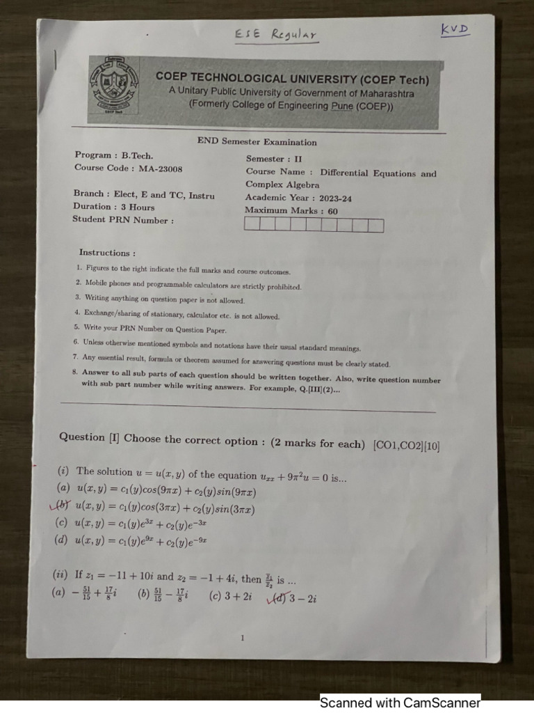 Solution Set ESE DECA course | PDF