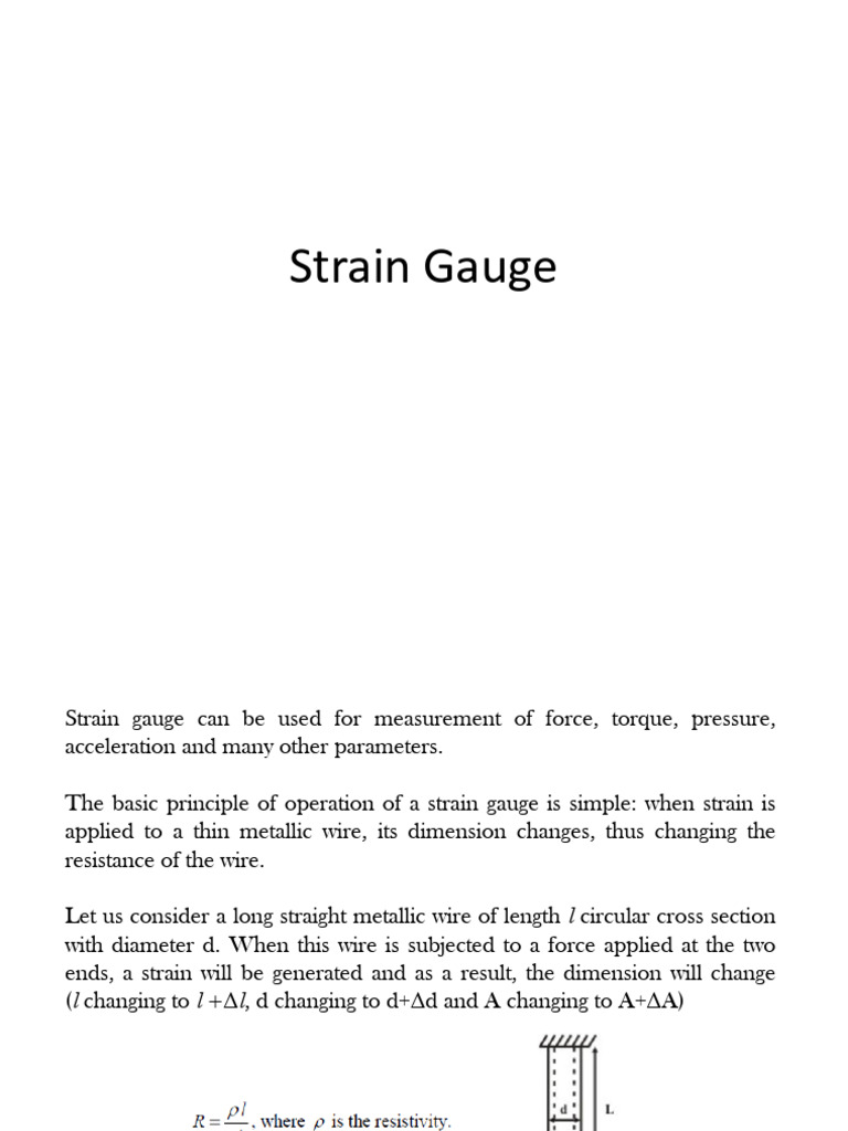 6 - Strain Gauge | PDF | Electrical Resistance And Conductance | Physical Sciences