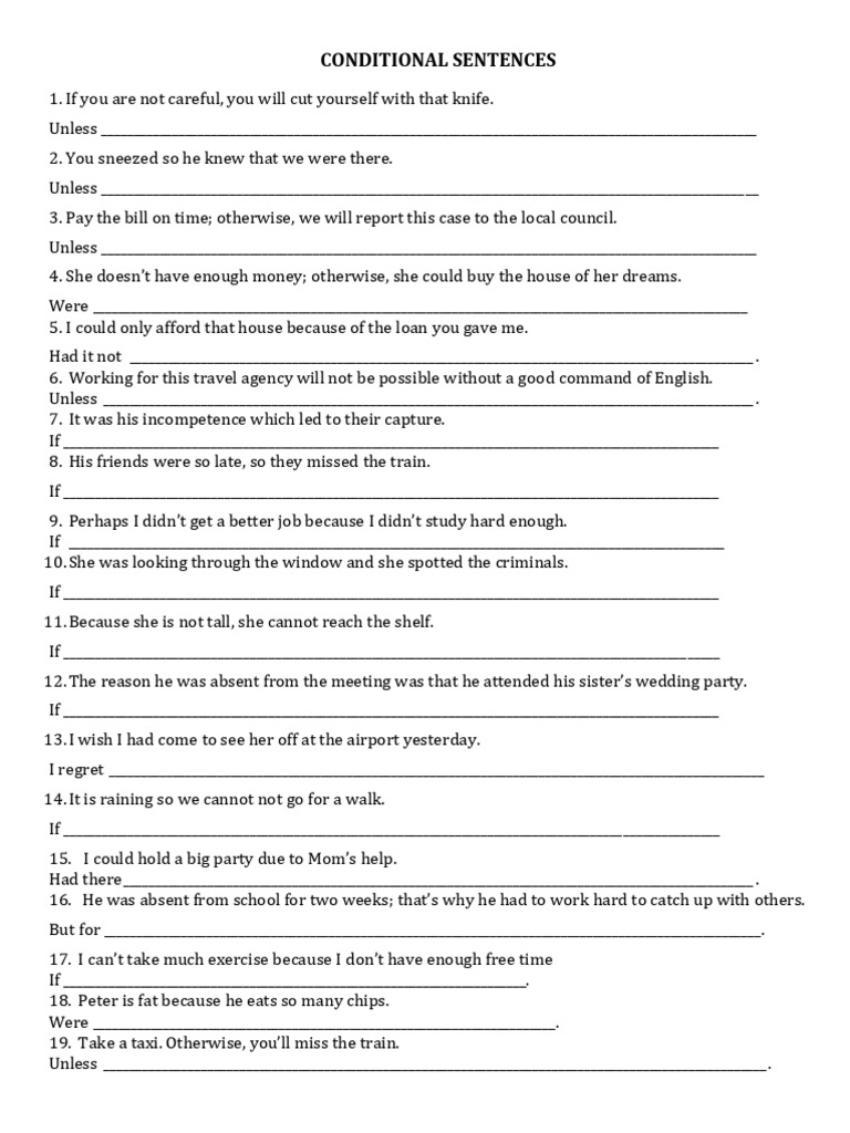 Five Conditional Sentence Examples | PDF