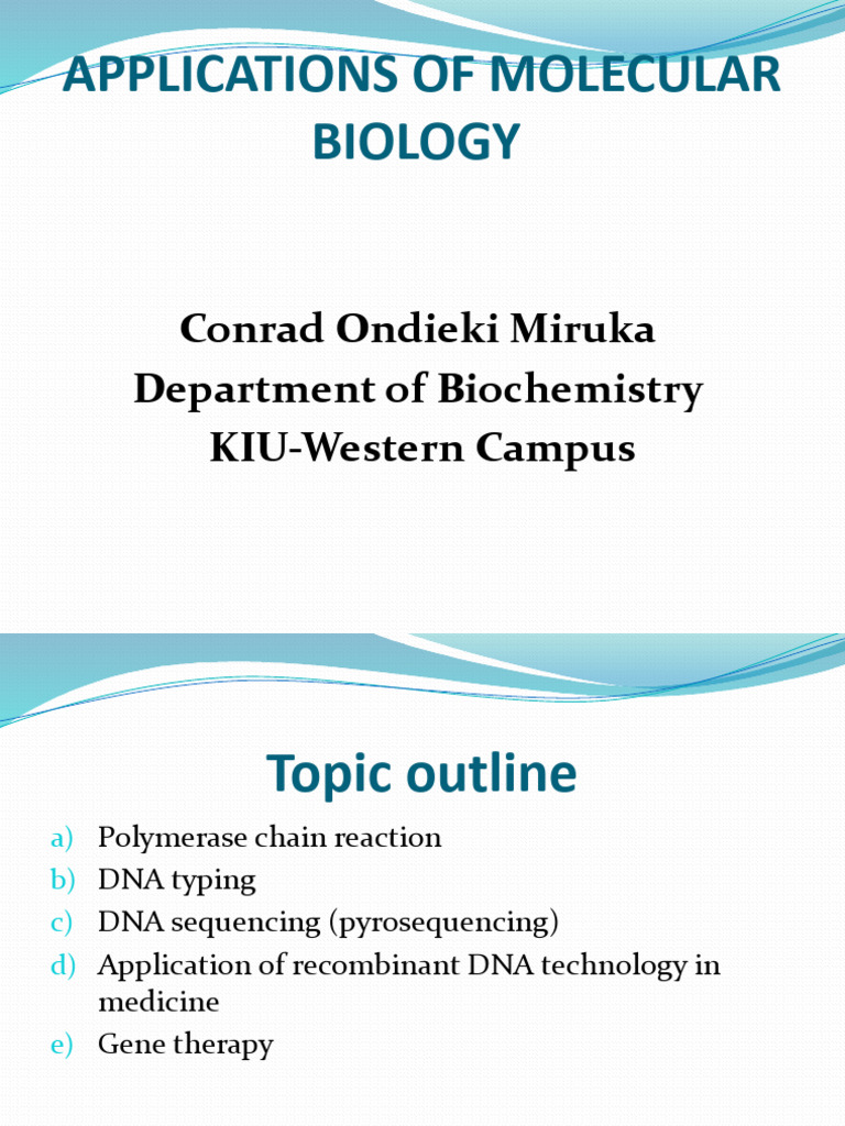 Applications of Molecular Biology-BMS | PDF | Polymerase Chain Reaction ...