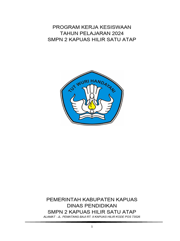 Program Kerja Kesiswaan 2024 | PDF