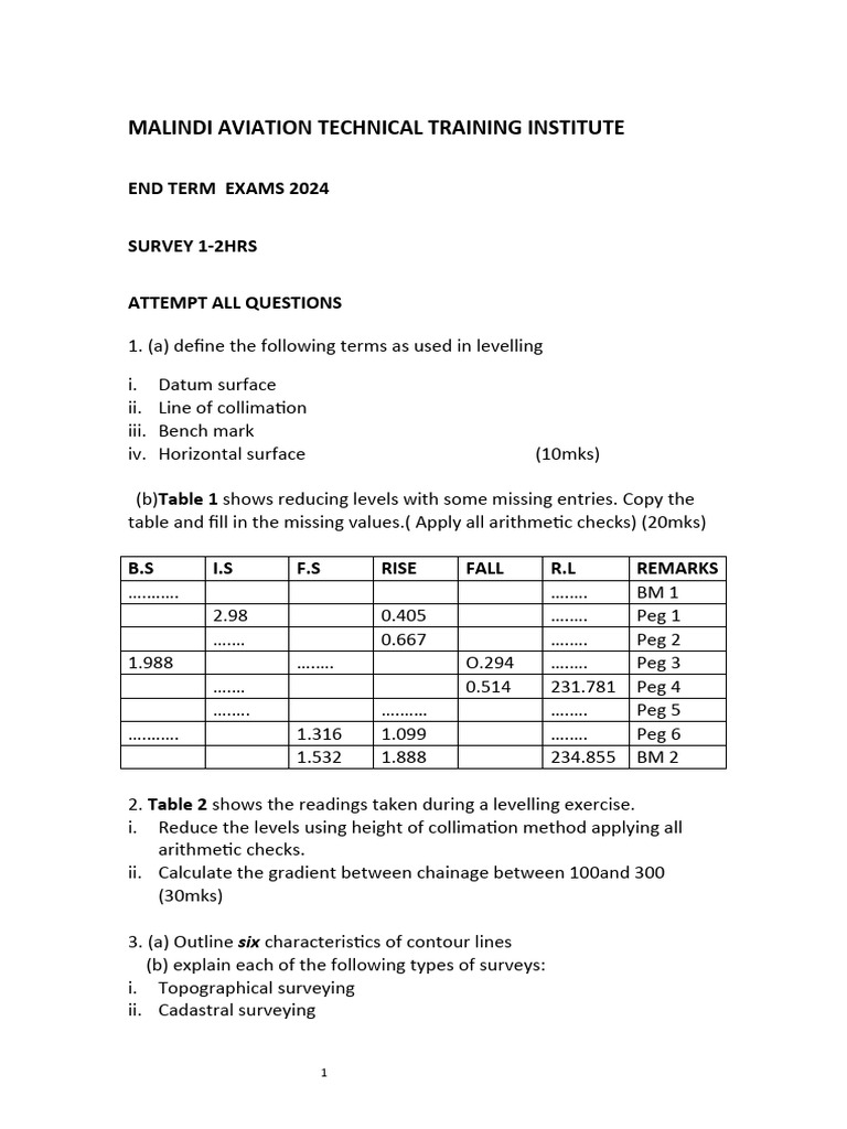 Survey 1 Exam 2024 | PDF