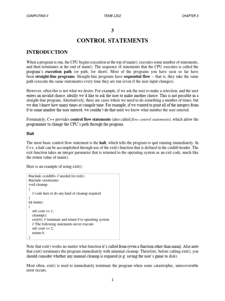 Chapter 3 Lecture Notes Pdf Computer Program Programming
