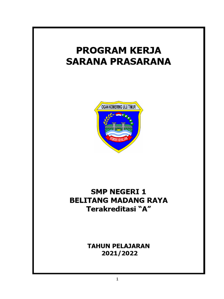Program Kerja Sarpras | PDF