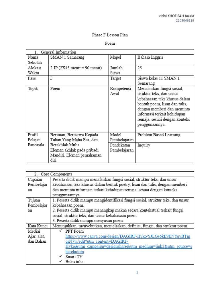 Lesson Plan Poetry | PDF | Poetry | Narrative Forms