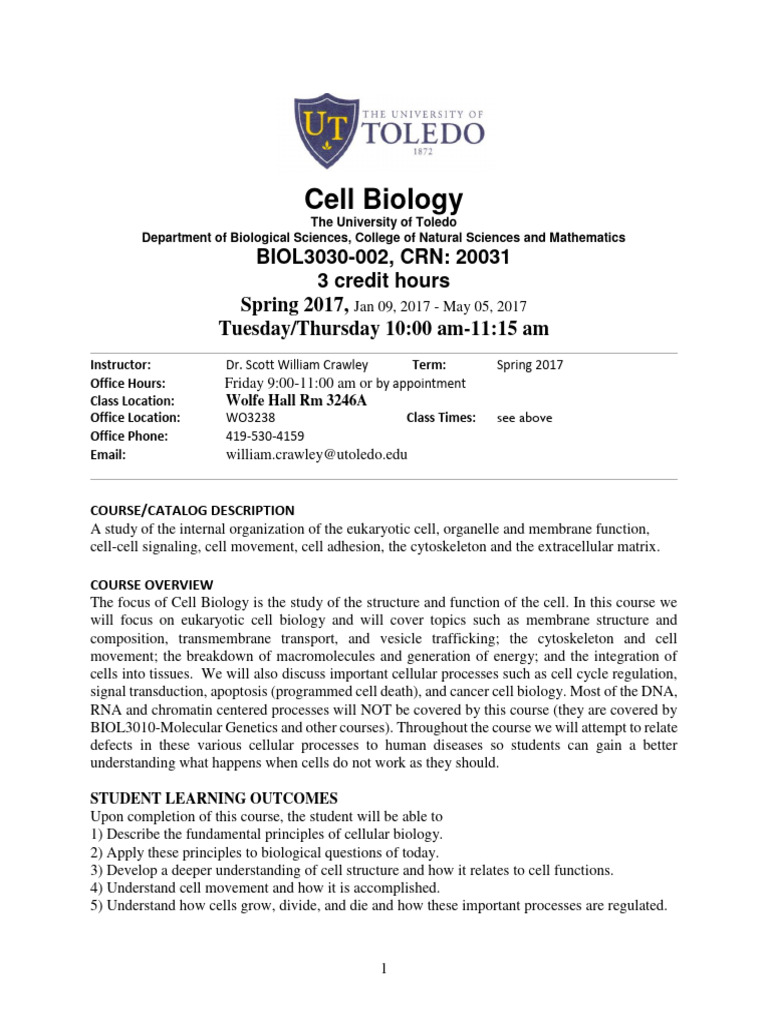 BIOL 3030-002 | PDF | Cell (Biology) | Biology