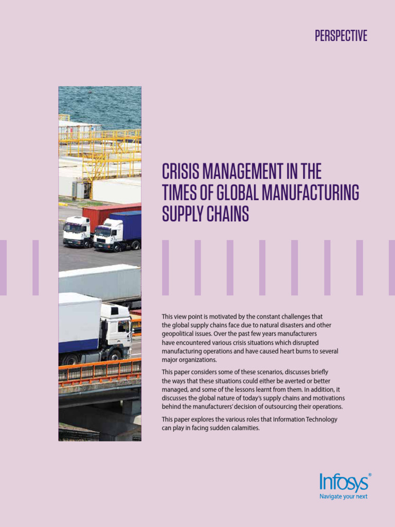 Global Manufacturing Supply Chains | PDF | Crisis Management | Supply Chain