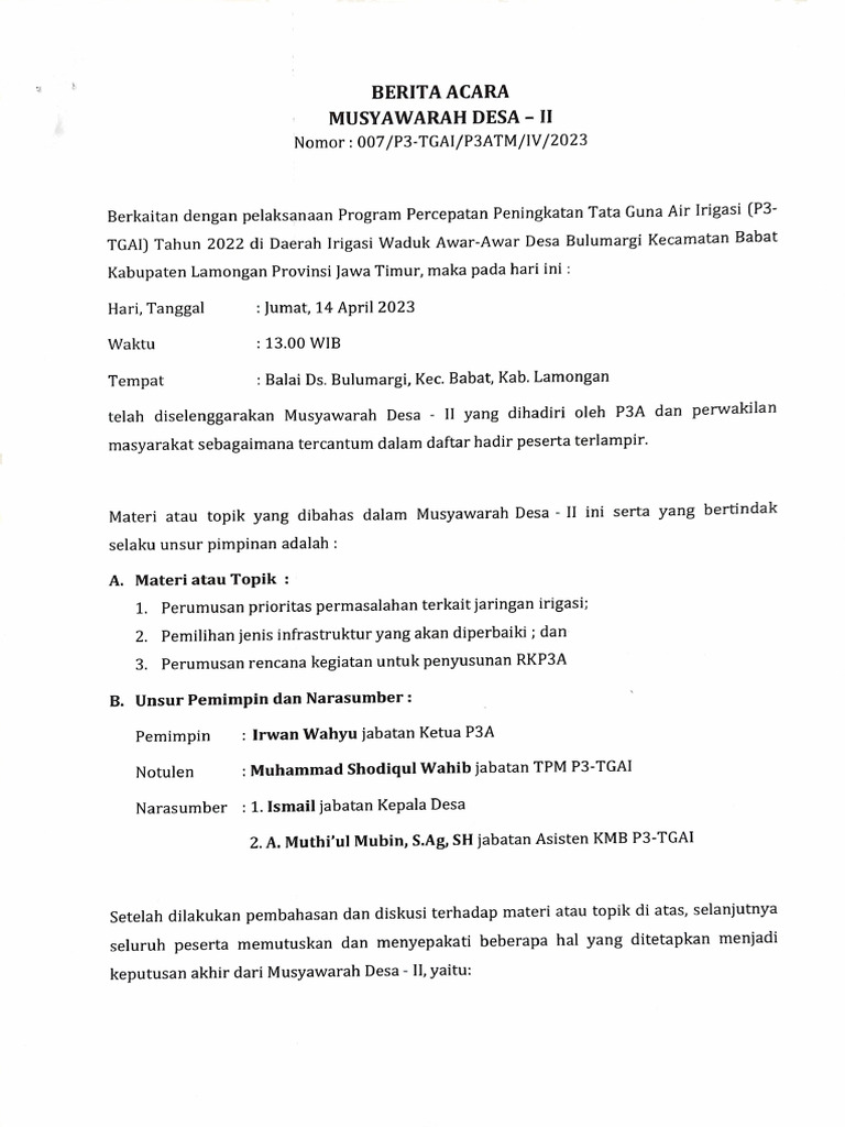 Bulumargi Musdes 2 | PDF