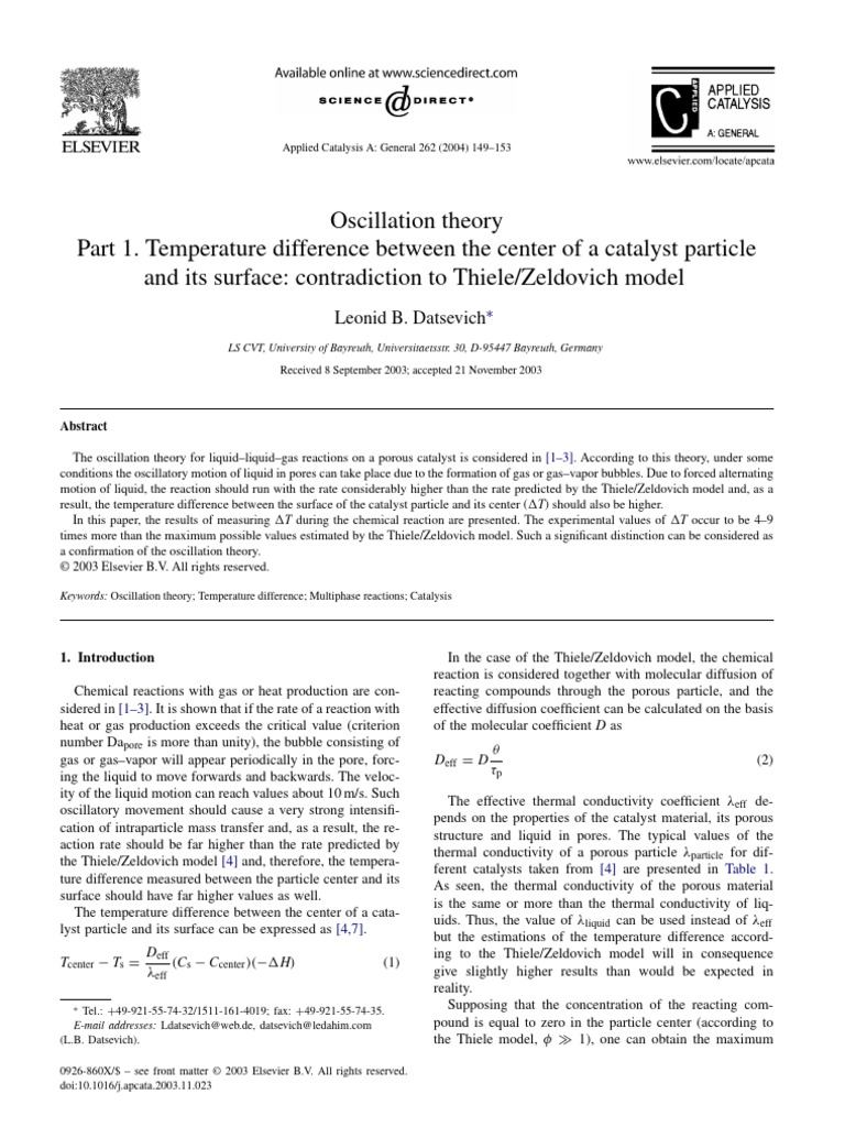 Oscillation theory- temperature difference between the center of a ...