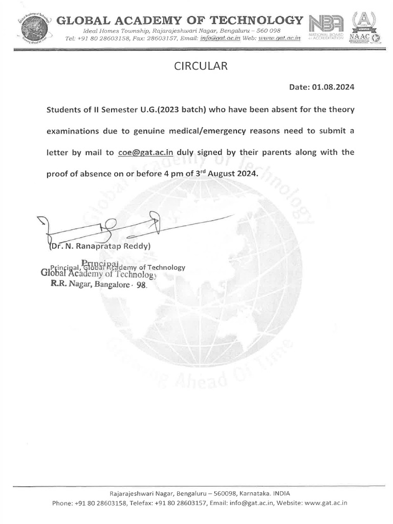 Circular - II Sem - UG 2023 Batch | PDF