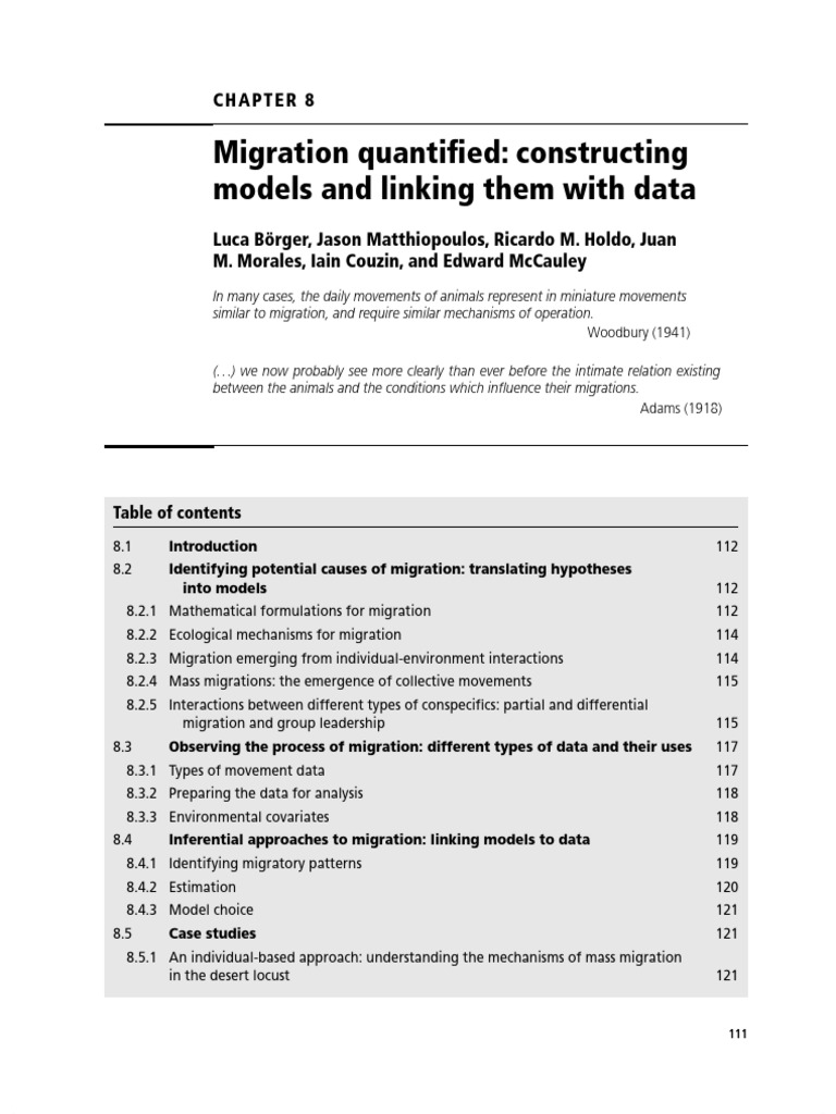 Migration Models and Data Analysis | PDF | Ecology | Statistical Inference