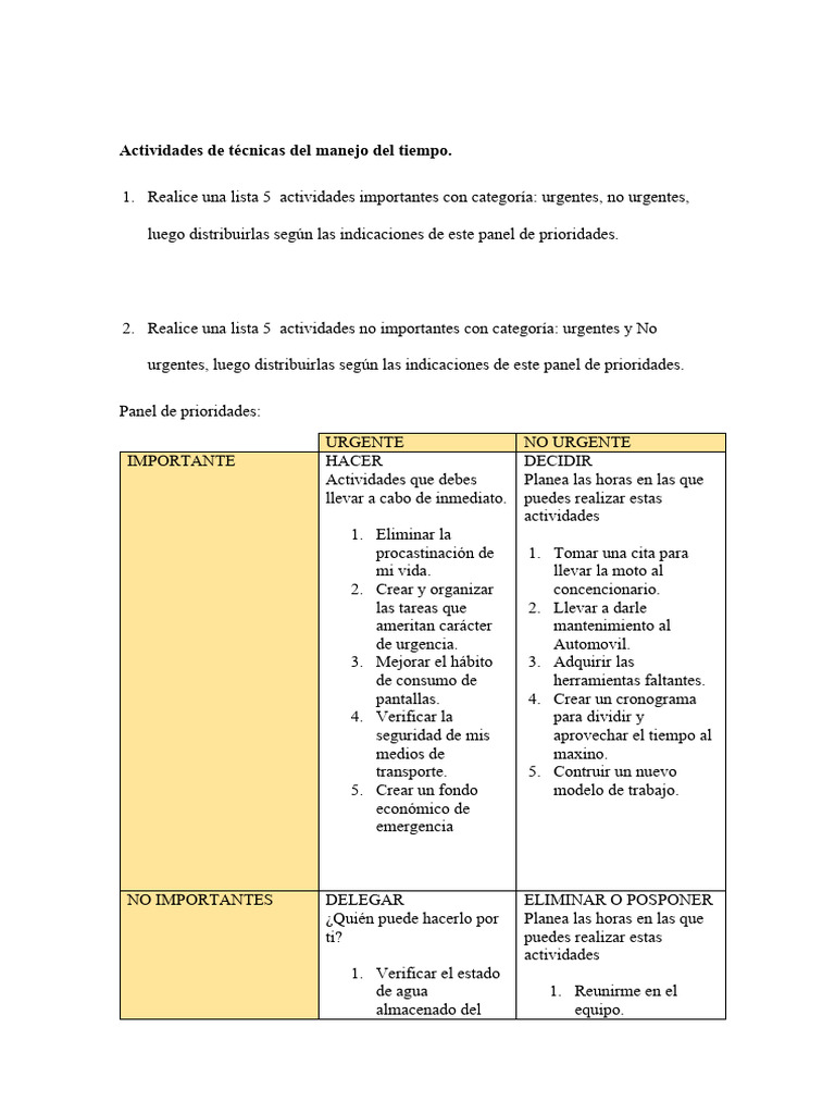 Manejo Efectivo Del Tiempo. - JC | PDF