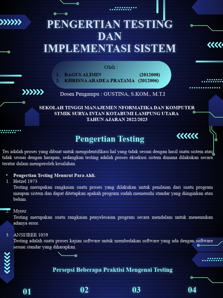 Pengertian Testing Dan Implementasi Sistem | PDF