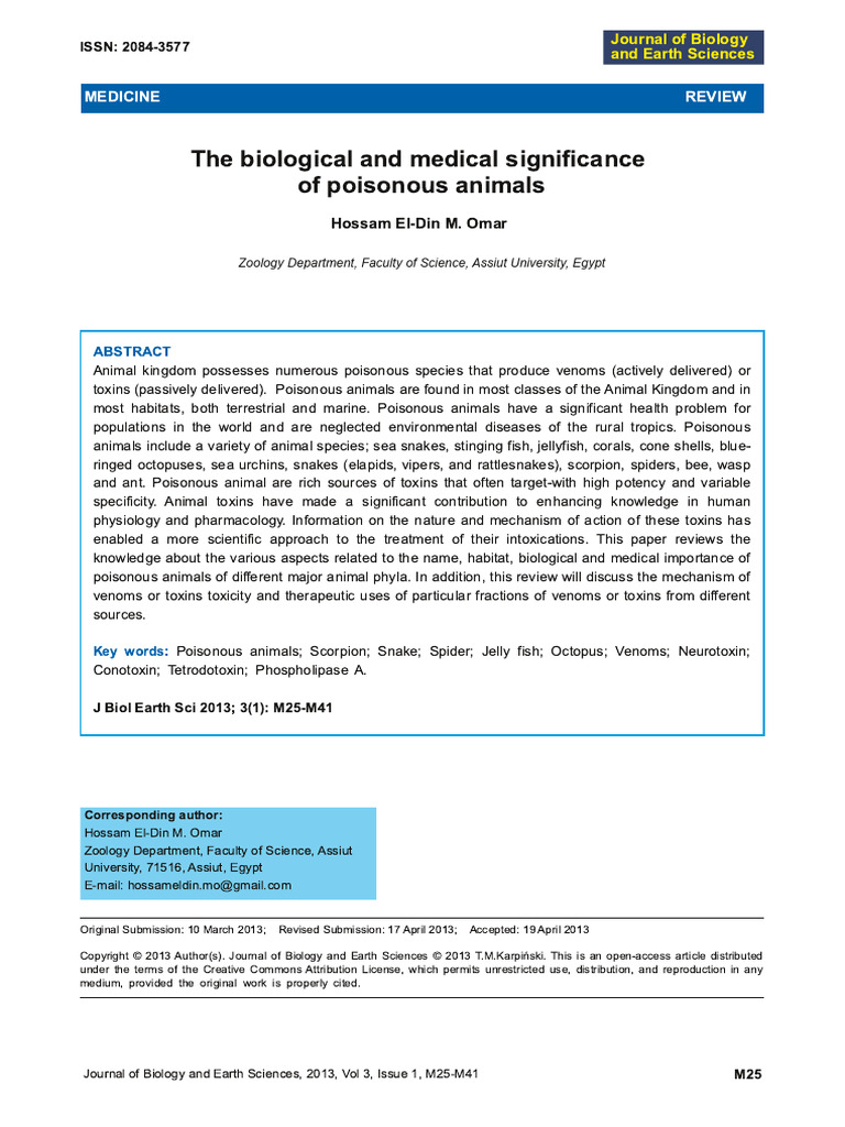 The Biological and Medical Significance | PDF | Venom | Acetylcholine