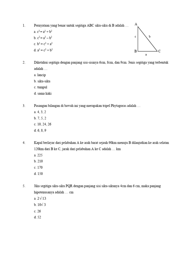 Soal Matematika Kelas VIII | PDF