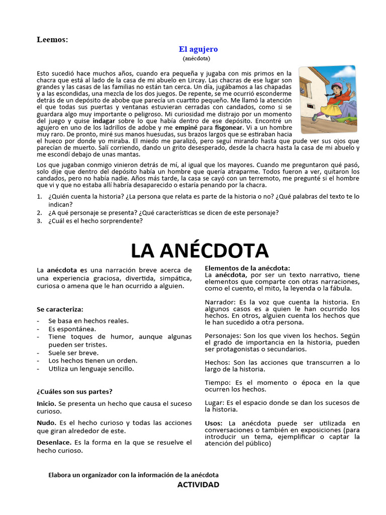 ANECDOTA | PDF | Narración