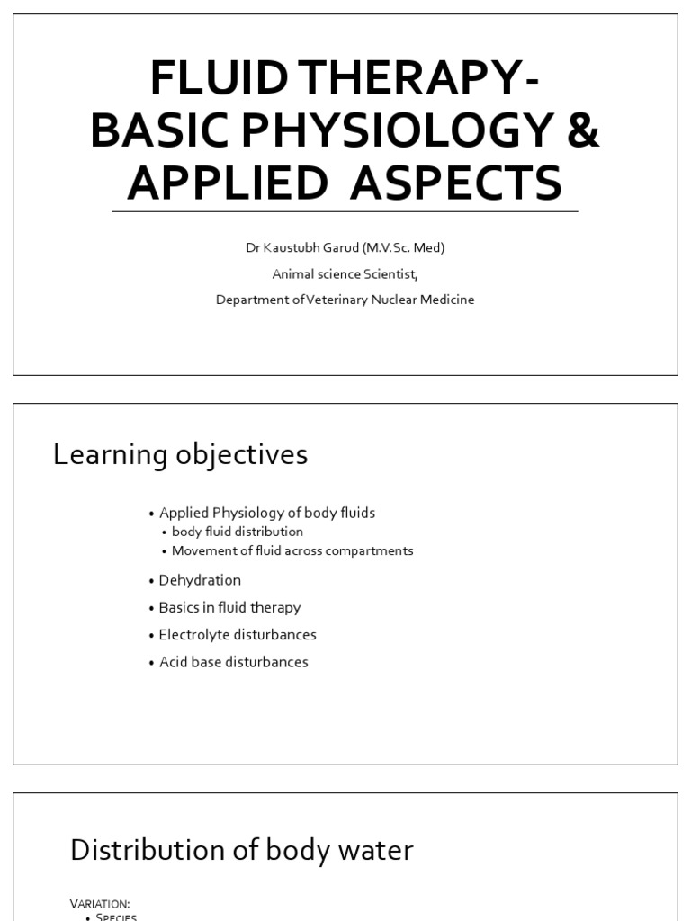 Fluid and Electrolyte Therapy Overview | PDF | Electrolyte | Physiology
