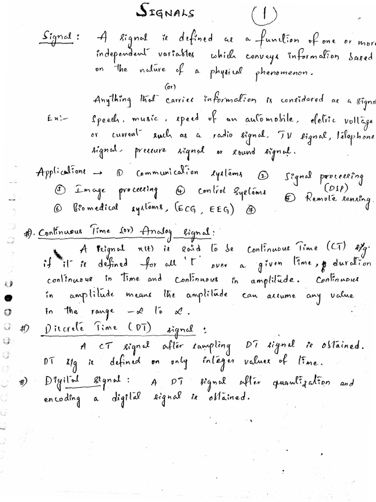 Signals & Systems Materials | PDF
