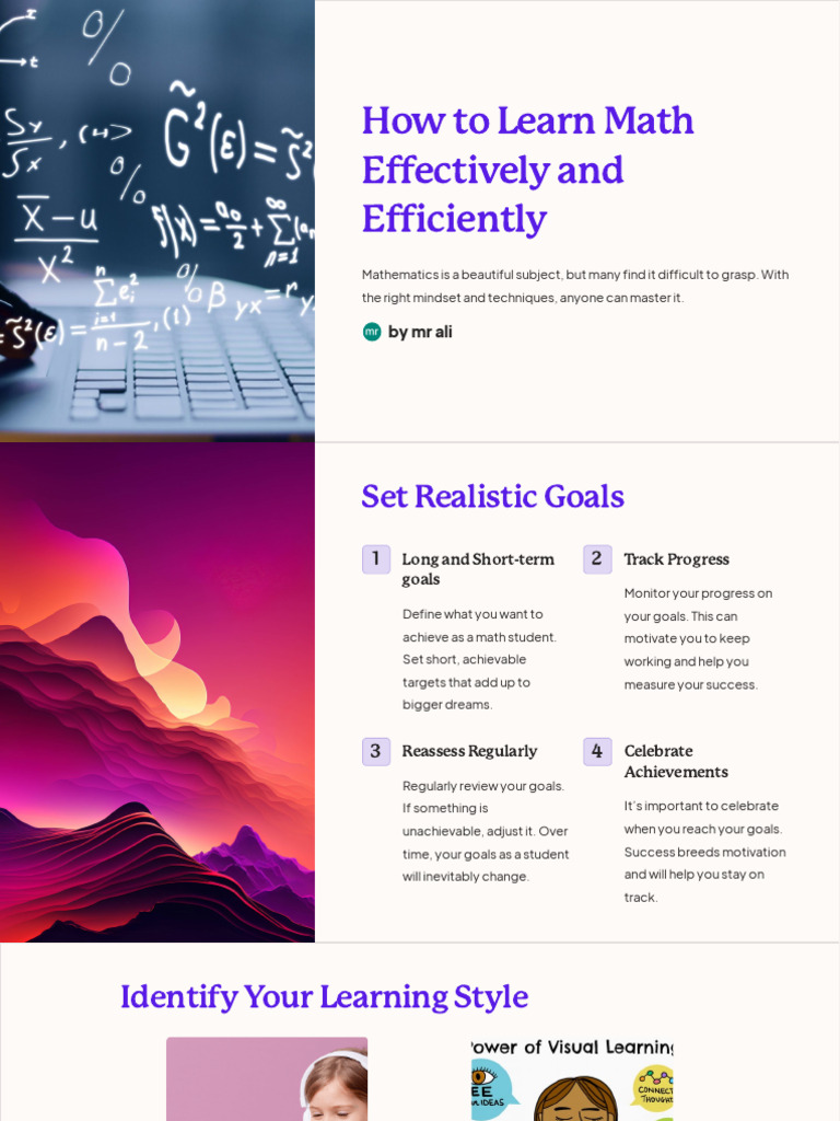 How To Learn Math Effectively and Efficiently - 18062023 | PDF ...