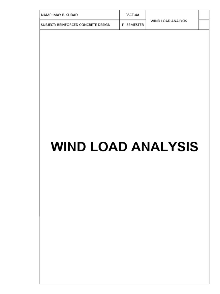 Final Design of Wind Load Analysis | PDF | Wound | Civil Engineering