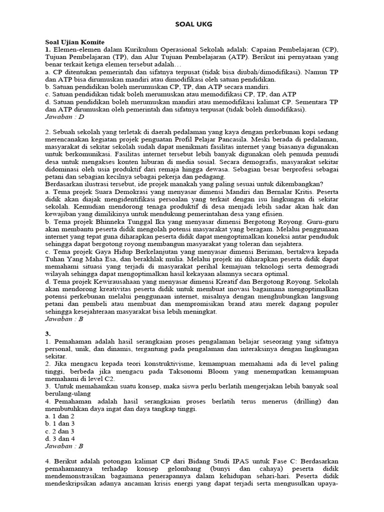 SOAL Ukg | PDF