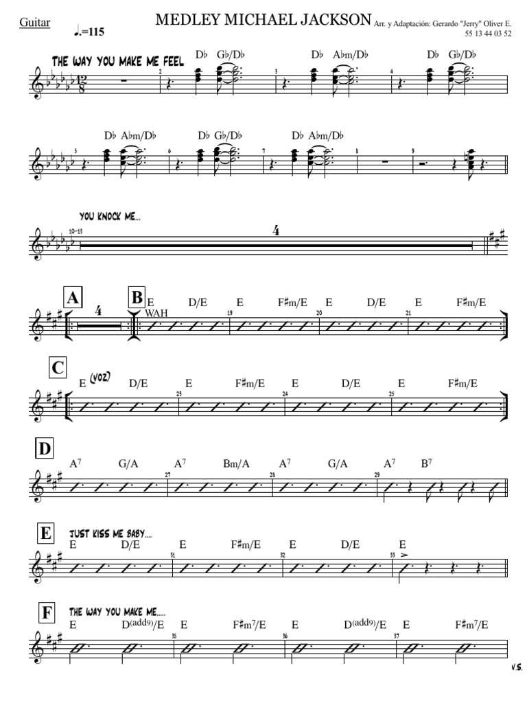 Medley Michael Jackson - Guitar | PDF | Rhythm And Blues | Recorded Music