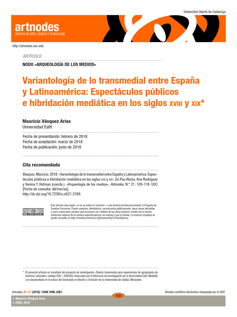 Variantologia de Lo Transmedial Entre Es | PDF | America latina | Óptica