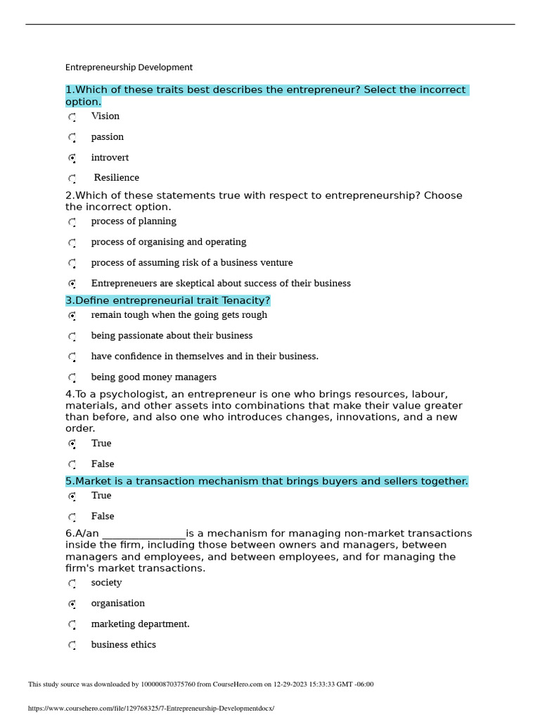 7 Entrepreneurship Development | PDF | Entrepreneurship | Economies