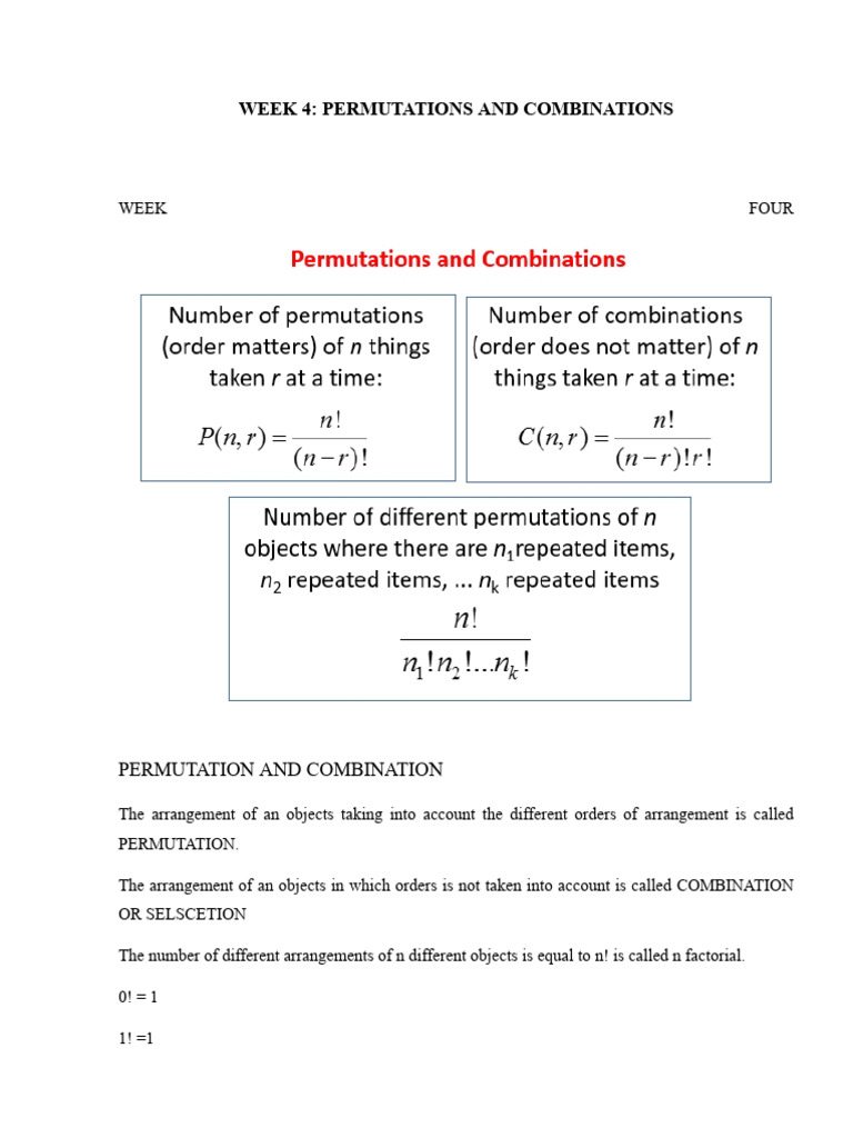 Permutation and Combination | PDF | Mathematics | Combinatorics