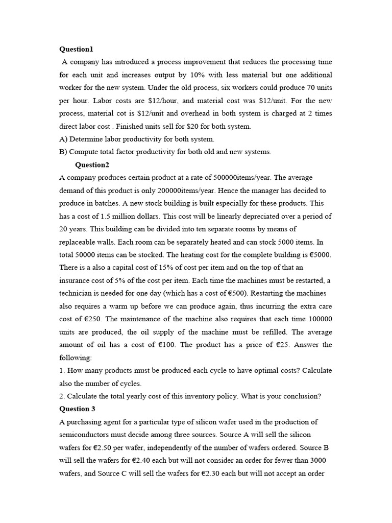 Assignment | PDF | Forecasting | Wafer (Electronics)