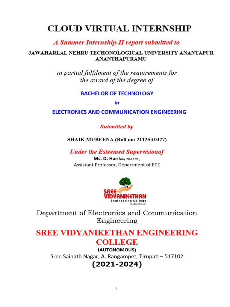 Cloud Virtual Internship | PDF | Cloud Computing | Ip Address