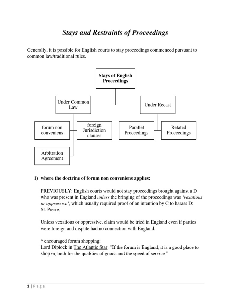 English Court Stays: Forum Non Conveniens | PDF | Arbitration ...