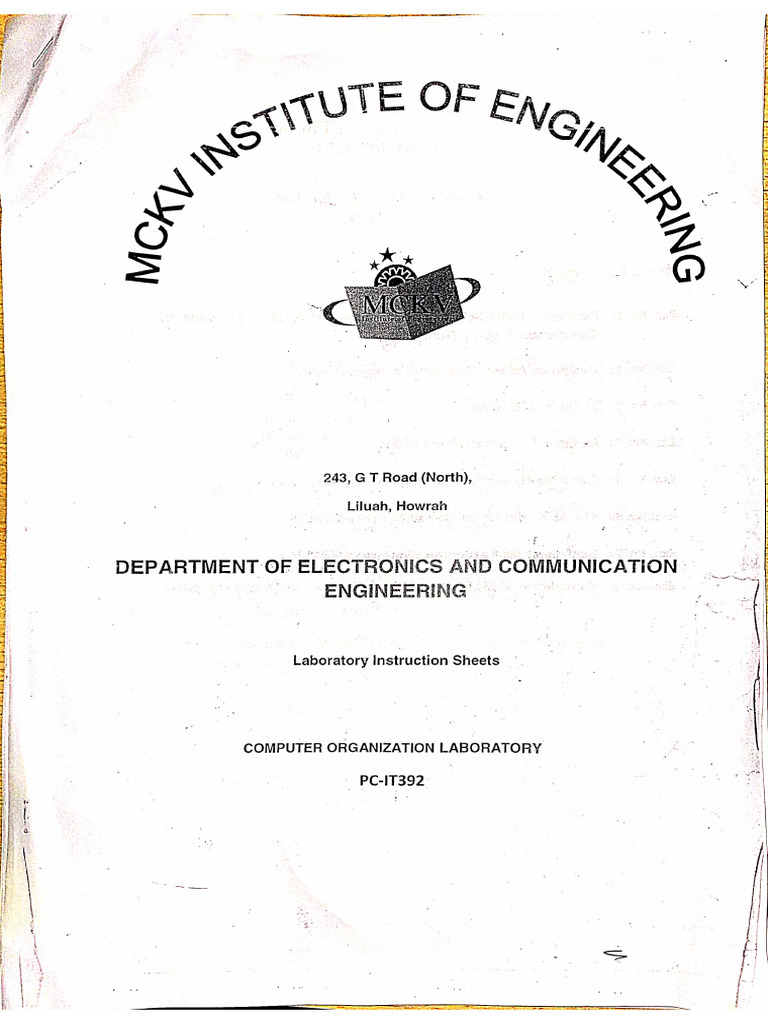 Coa Lab Mannual Pdf