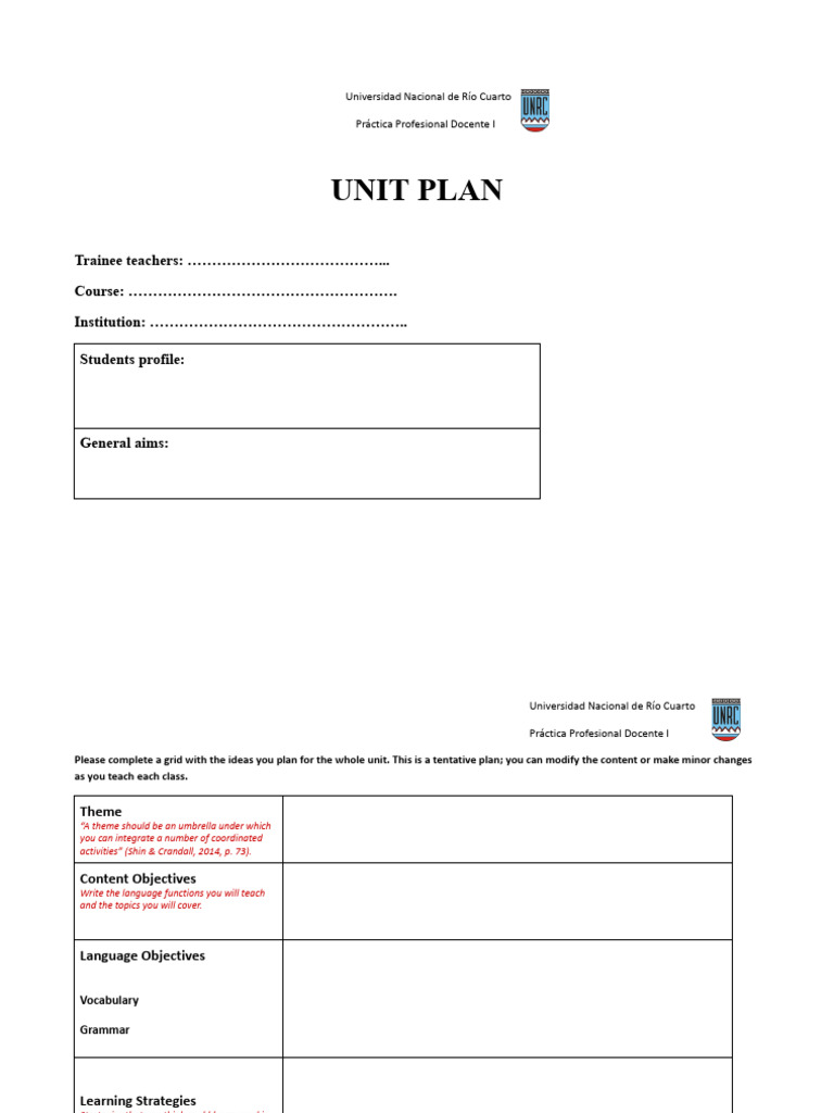 Unit Plan Template | PDF