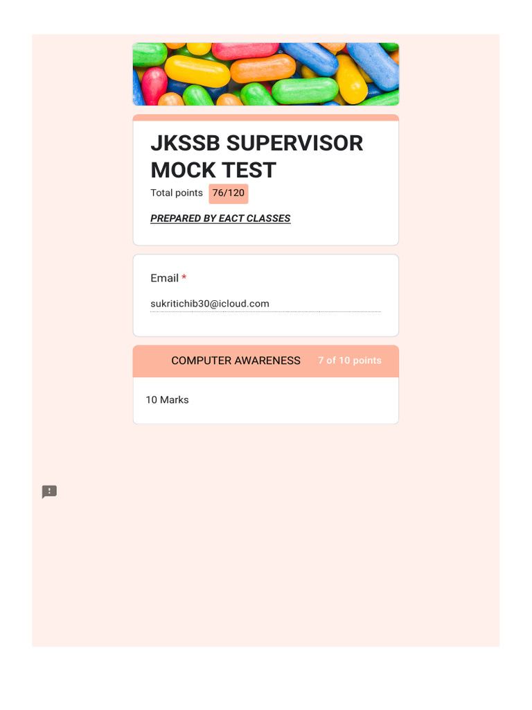 JKSSB Supervisor Mock Test Results | PDF | Greenhouse Gas | Computer Virus