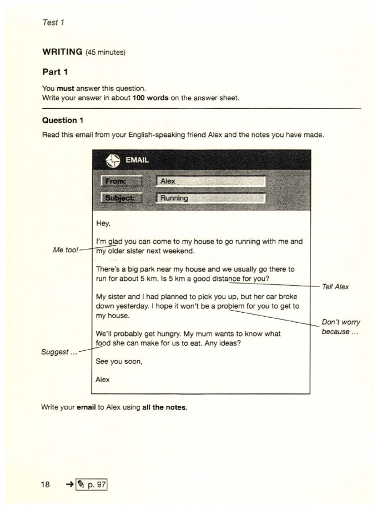 English Writing Test Practice | PDF | Question