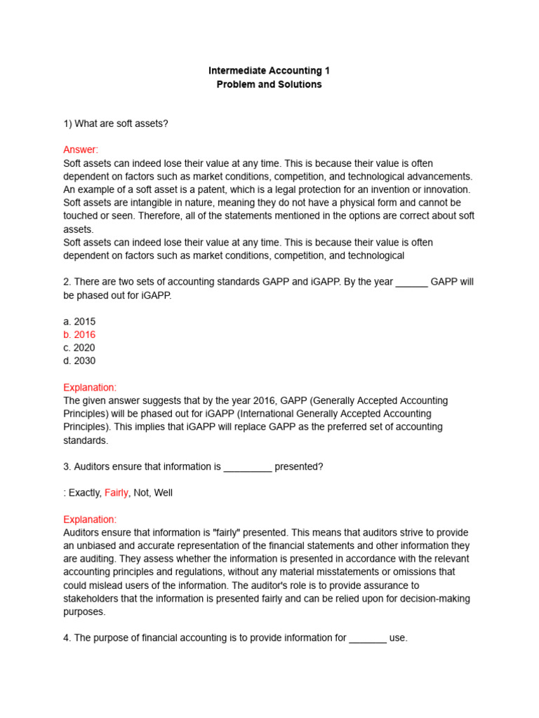 Intermediate Accounting 1 Chapter 1 | PDF | Generally Accepted ...