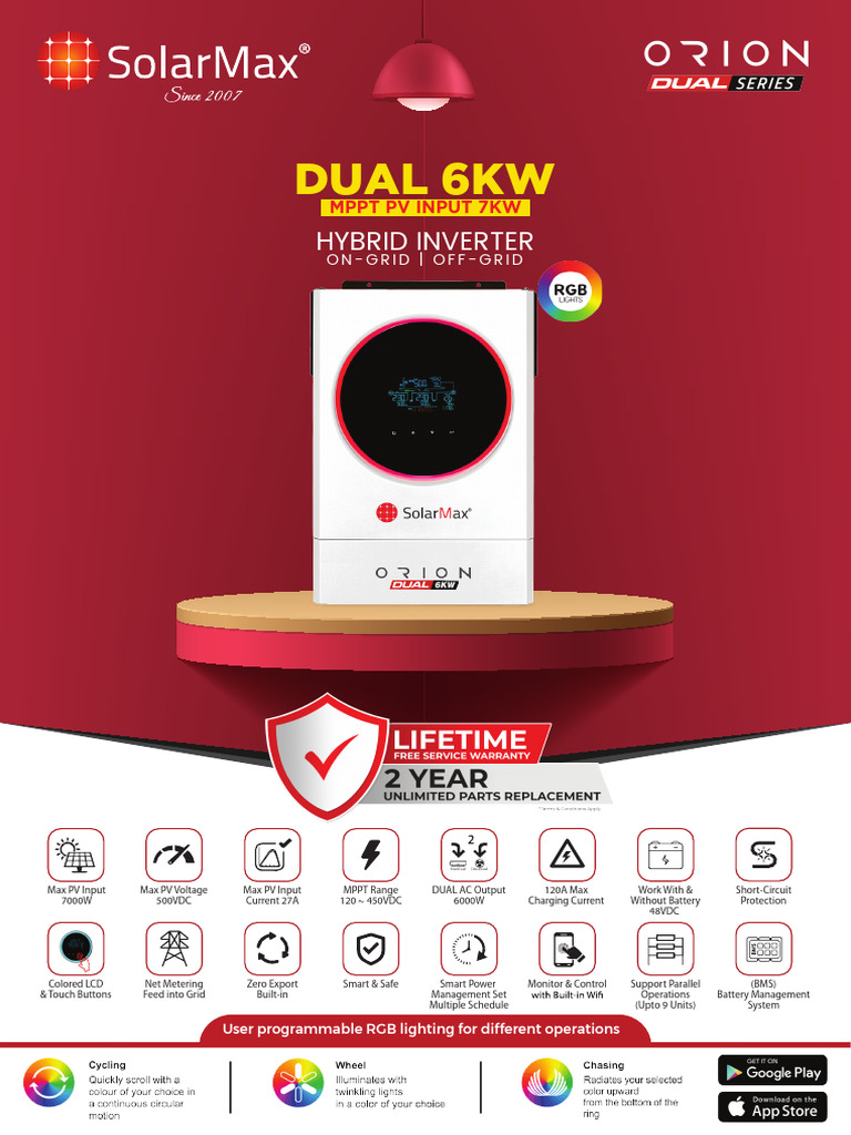 SM Orion Dual 6KW | PDF | Manufactured Goods | Energy Technology