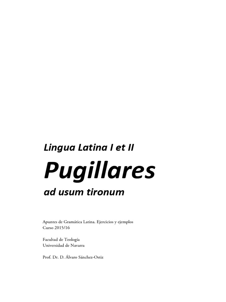 Gramática Latina Álvaro Sánchez-Ostiz | PDF | Verbo | latín