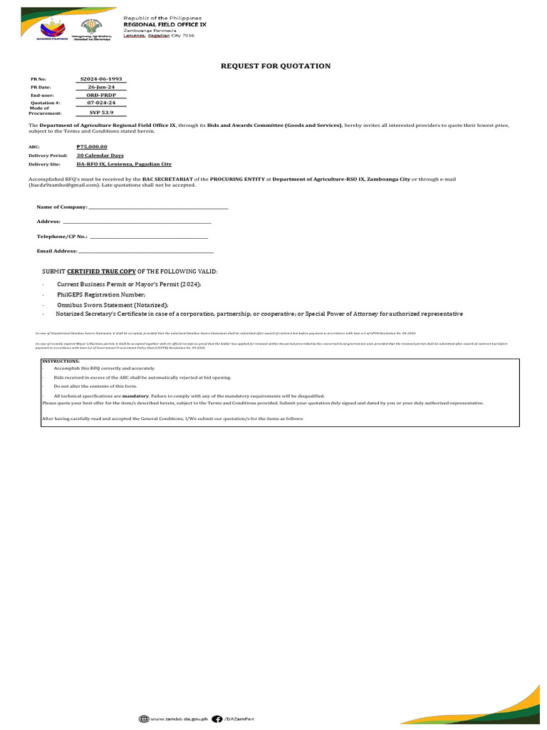 RFQ 07 024 24 Vehicle Spare Parts PRDP 2024 | PDF