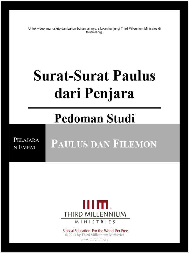 Studi Surat Paulus: Filemon | PDF