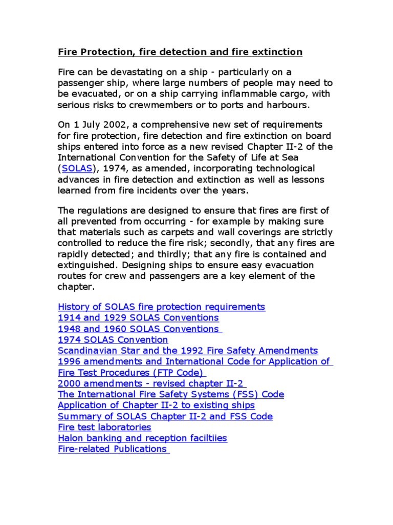 SOLAS Ch.II-2 | Firefighting | Ships