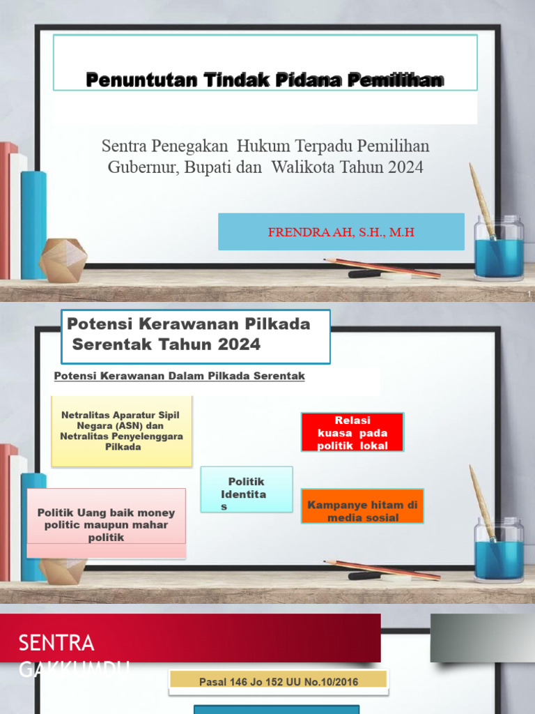 Silde Penuntutan Tindak Pidana Pemilihan (Rakor Gakkumdu)_unlocked | PDF