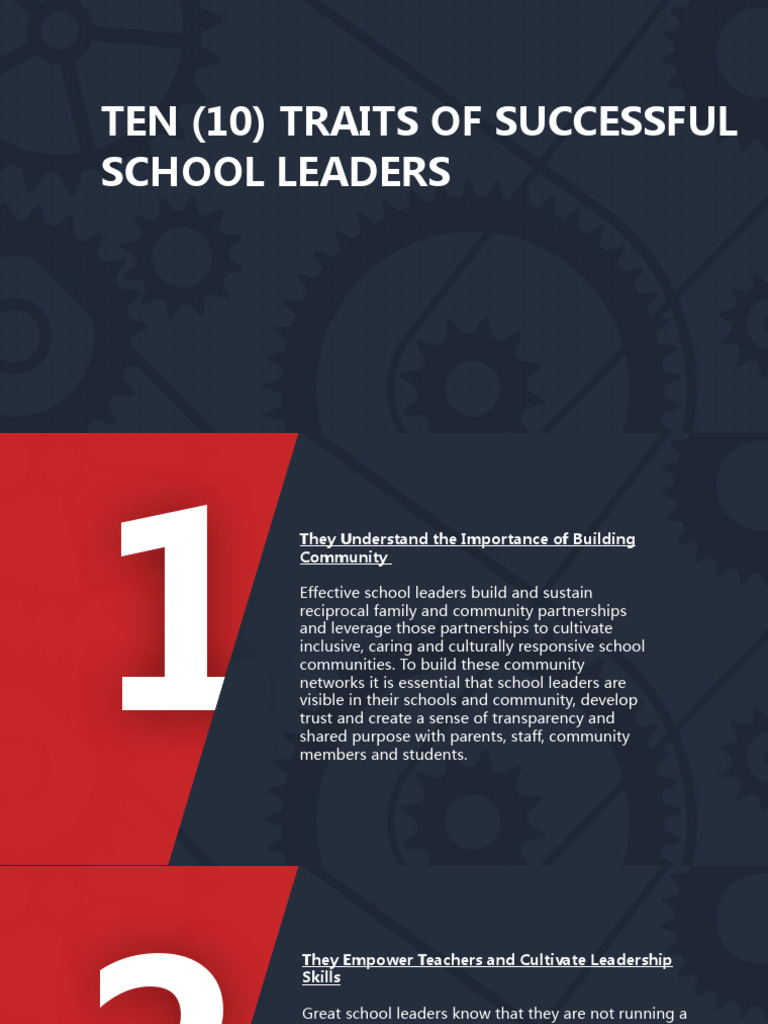 10 Traits of Successful School Leaders | PDF | Leadership | Community