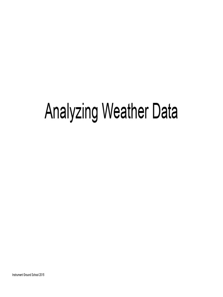 25 Analyzing Weather Data Pdf Instrument Flight Rules Weather Forecasting