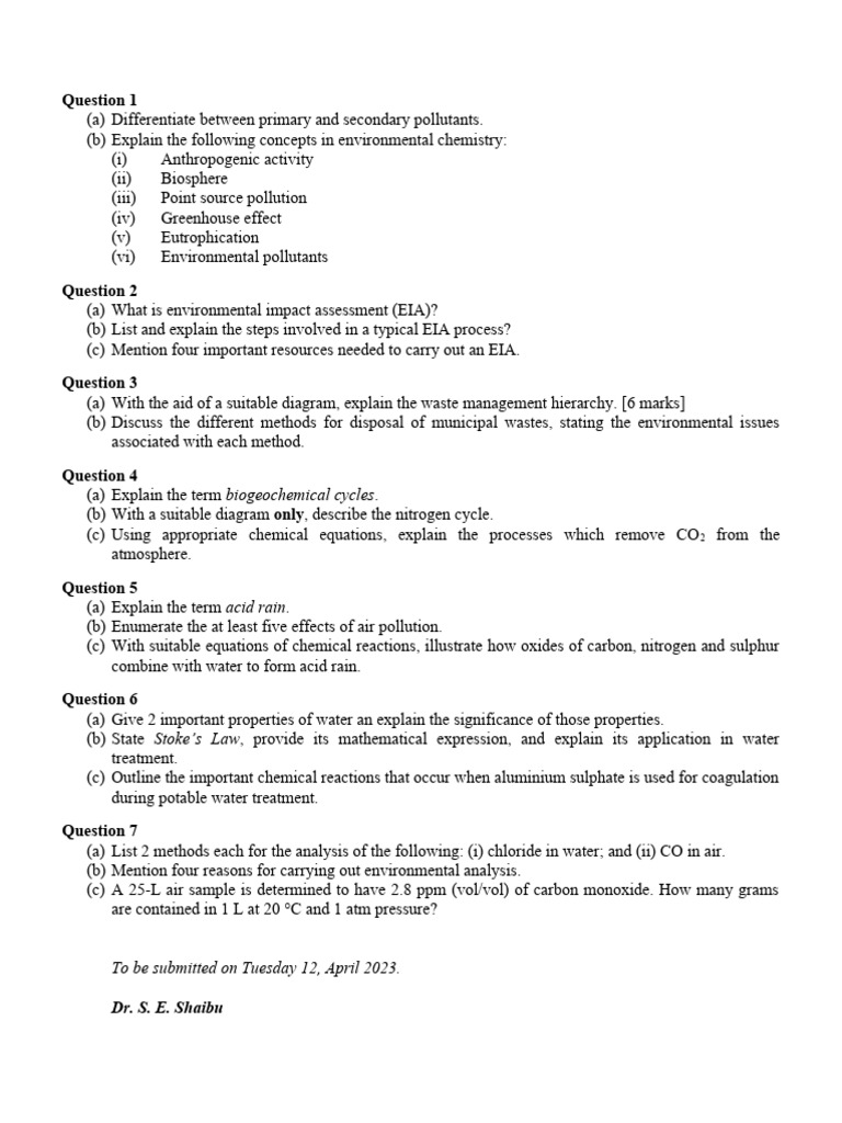 Chm 317 Practice Questions | PDF